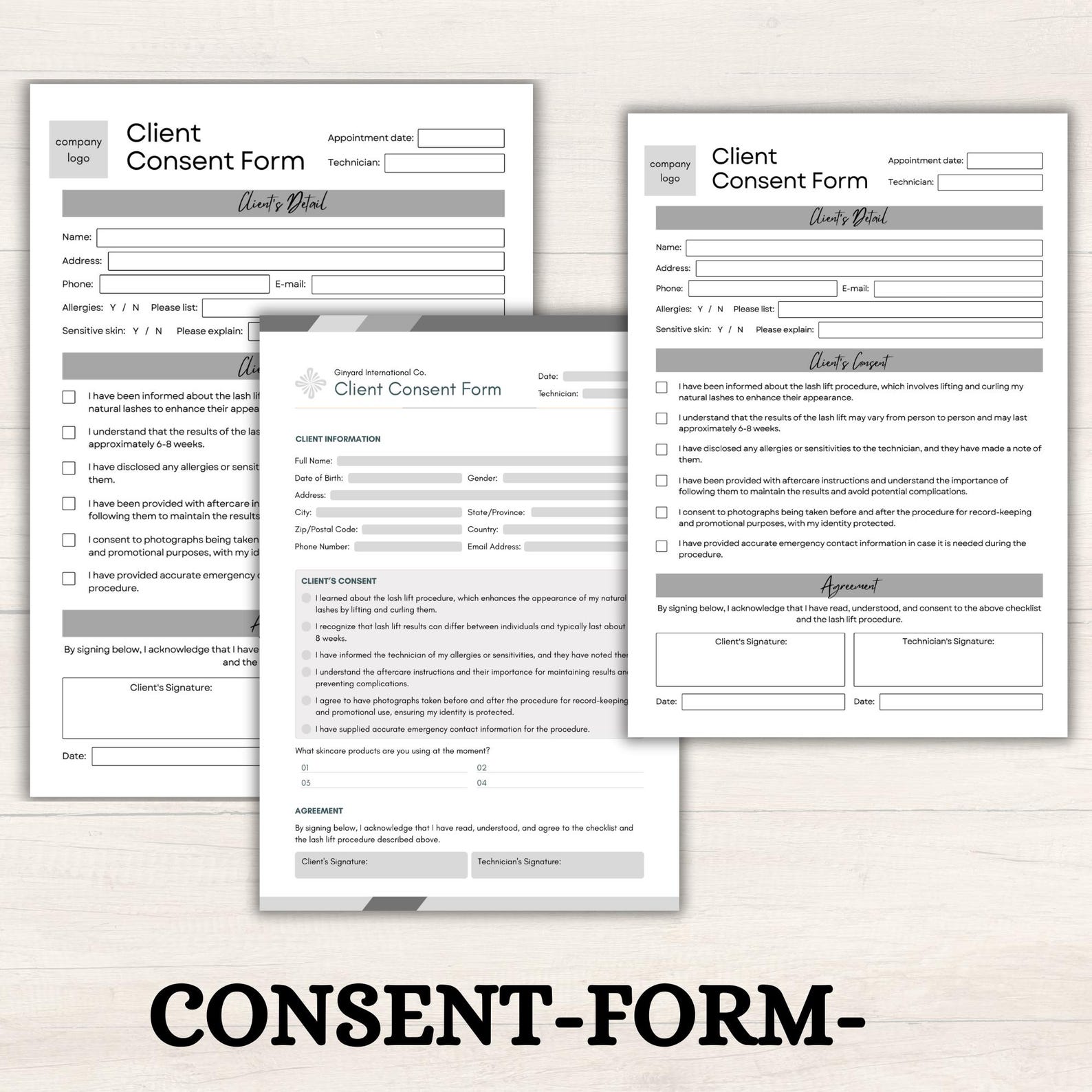 Consent Form Template | Editable & Printable Legal Agreement Document ...