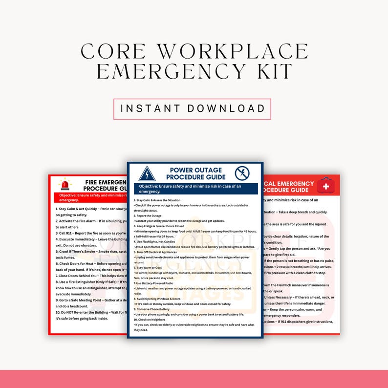 Core Workplace Emergency Kit Guide | Compliance Starter Bundle ...