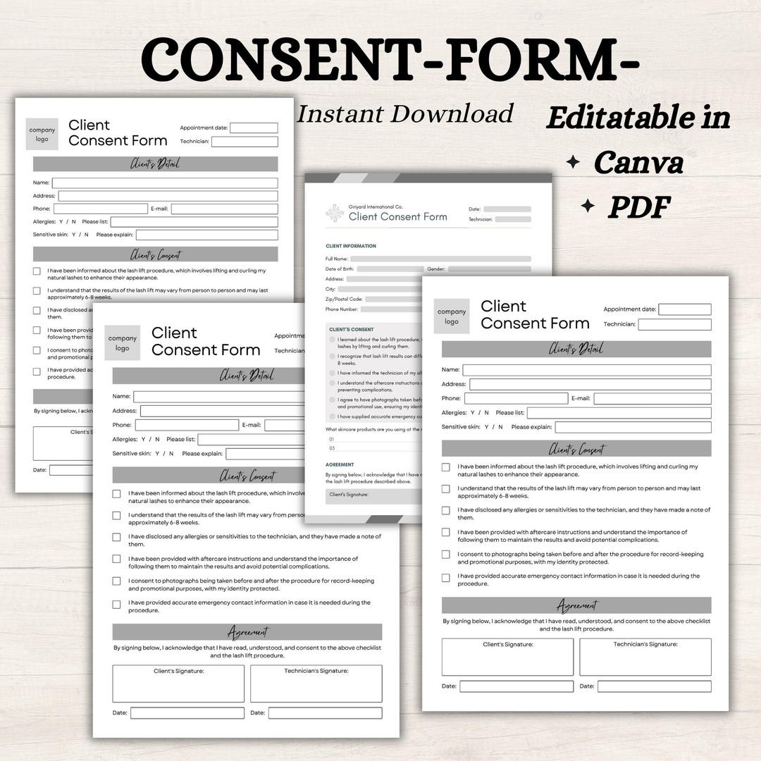Consent Form Template | Editable & Printable Legal Agreement Document ...
