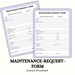 Editable Maintenance Request Form Template, Printable Tenant Request ...
