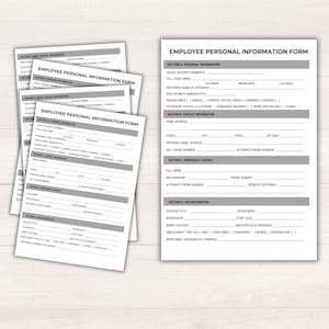 Editable Employee Information Form: HR Onboarding Template (printable ...