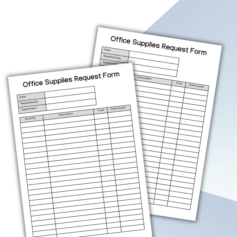 Office Supplies Request Form | Editable Office Request Form | Printable ...