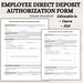 Employee Direct Deposit Form Template: Printable Payroll Authorization ...