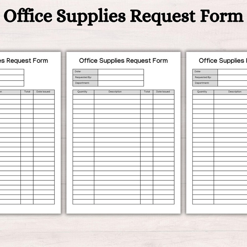 Office Supplies Request Form | Editable Office Request Form | Printable ...