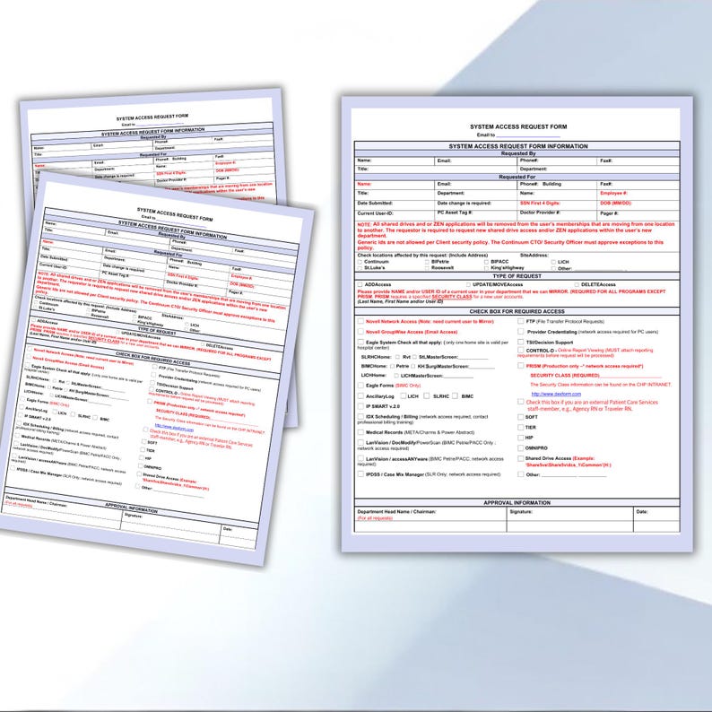 Editable System Access Request Form: Employee Onboarding Template ...