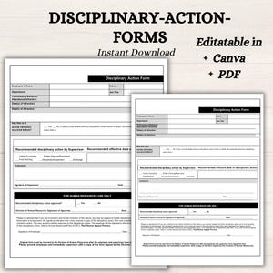 Disciplinary Action Forms | Employee Warning Template | Printable HR ...
