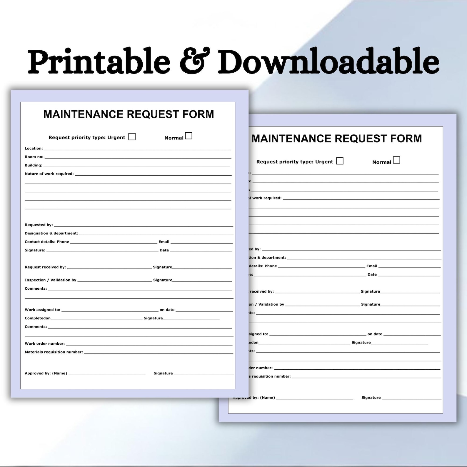 Editable Maintenance Request Form Template, Printable Tenant Request ...