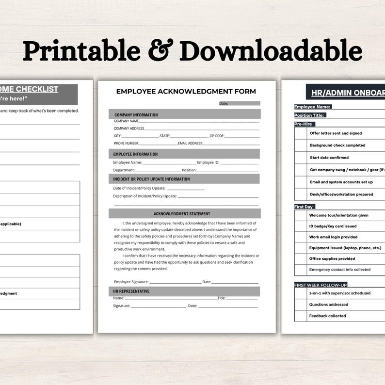 HR & Employee Onboarding Toolkit Bundle | Editable New Hire Forms, HR ...