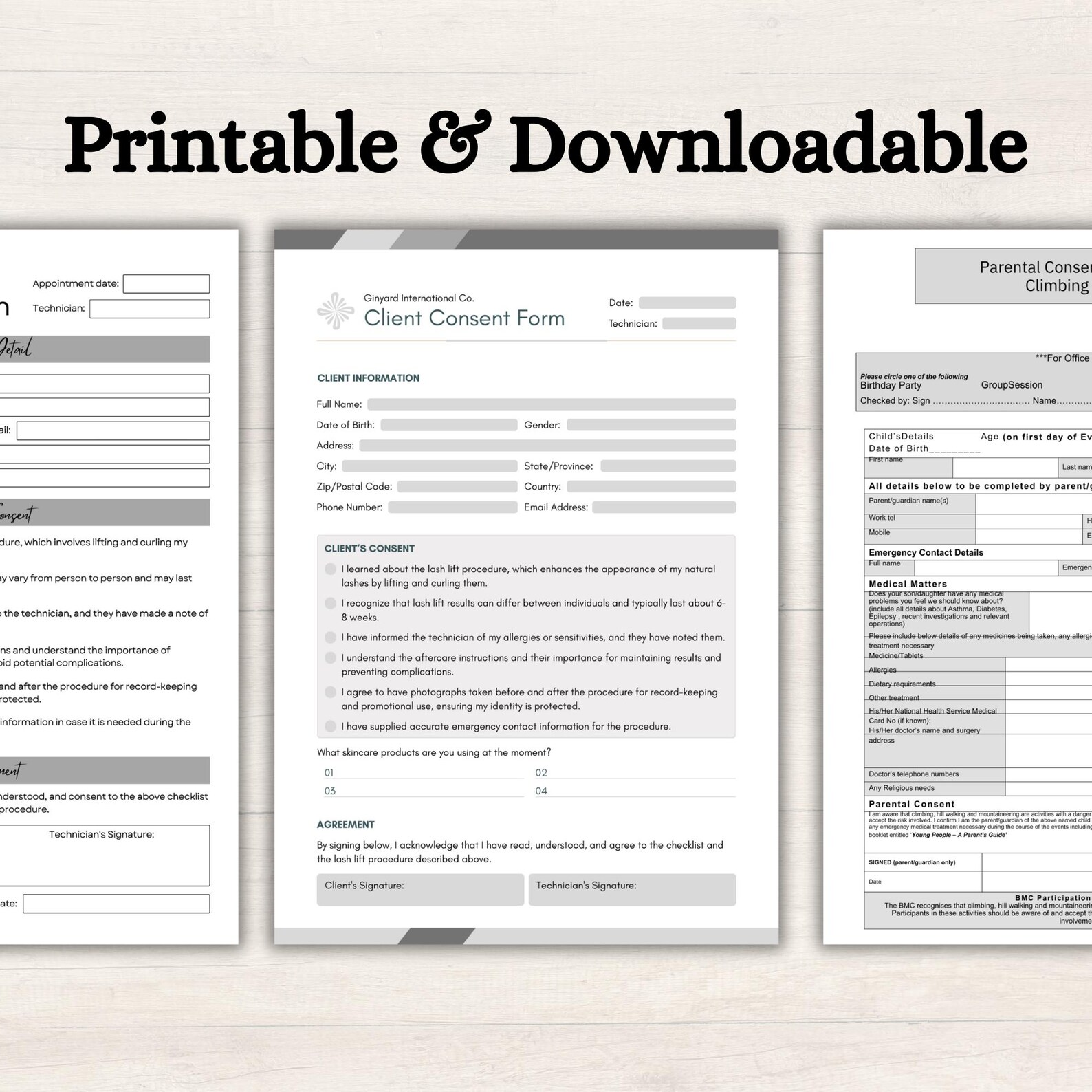 Consent Form Template | Editable & Printable Legal Agreement Document ...