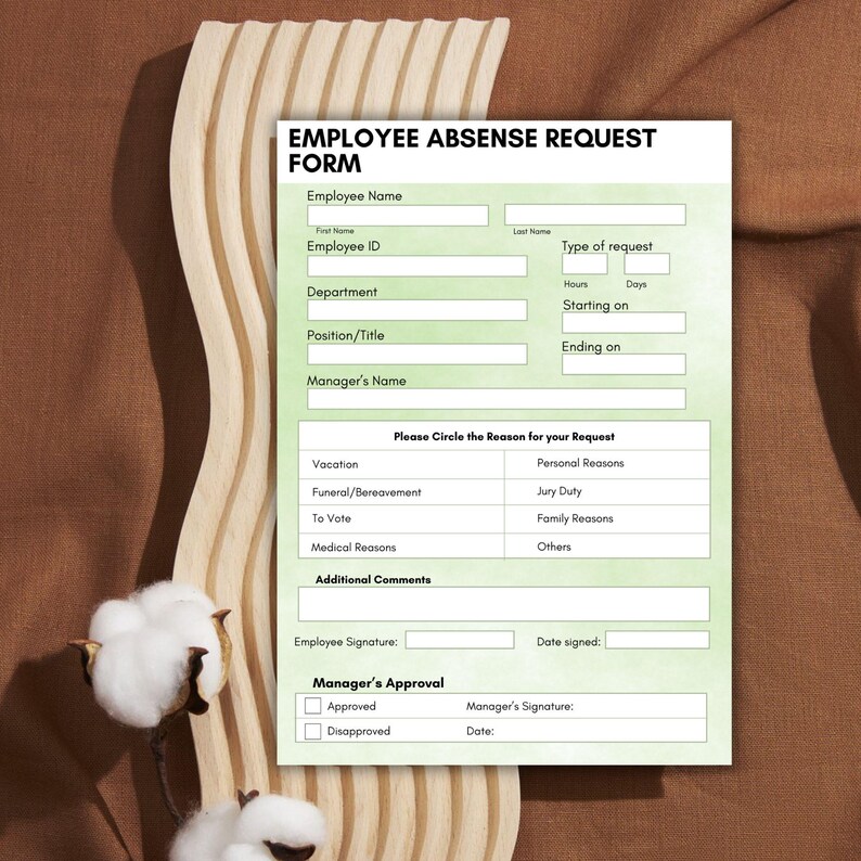 Employee Attendance and Leave Form | 2 in 1 Template | Employee Leave ...