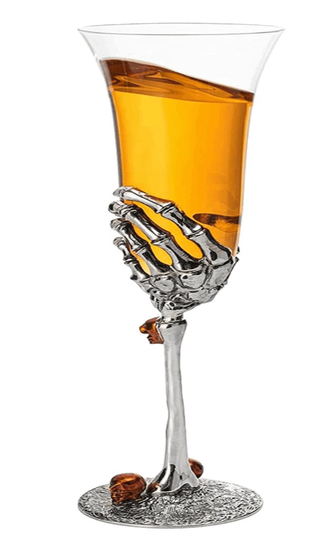 Custom Silver Skeleton Champagne Glass – Luxury Flute, Unique Gothic ...