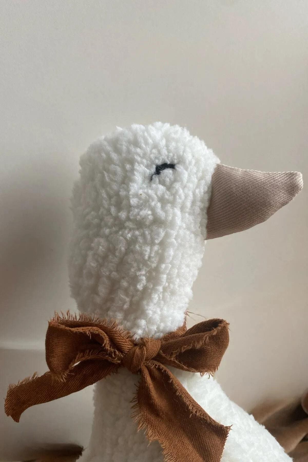 Soft Plush Goose With Rustic Bow – Handmade Cozy Cuddle Toy - Etsy