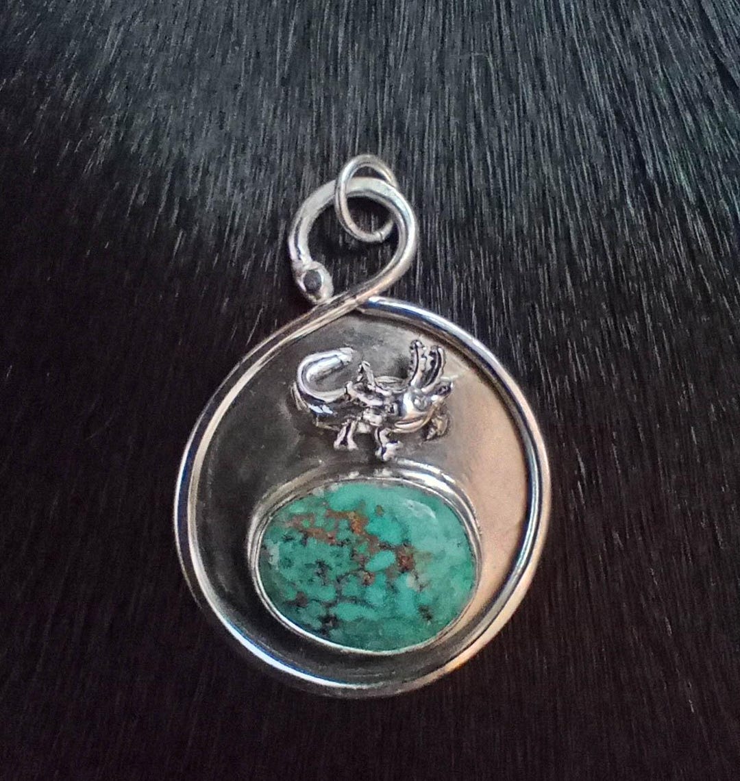 Handcrafted Sterling Silver Axolotl Pendant With a Blue Diamond ...