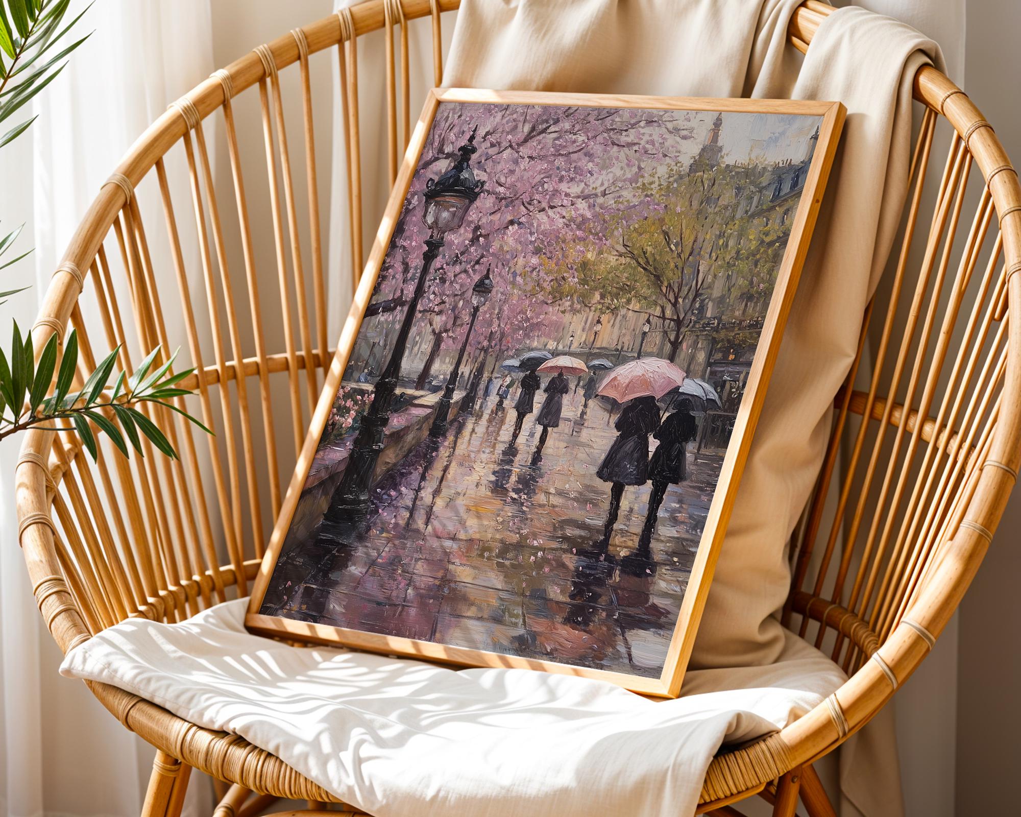 Rainy Spring Day in Paris Printable - Romantic Cityscape Painting ...
