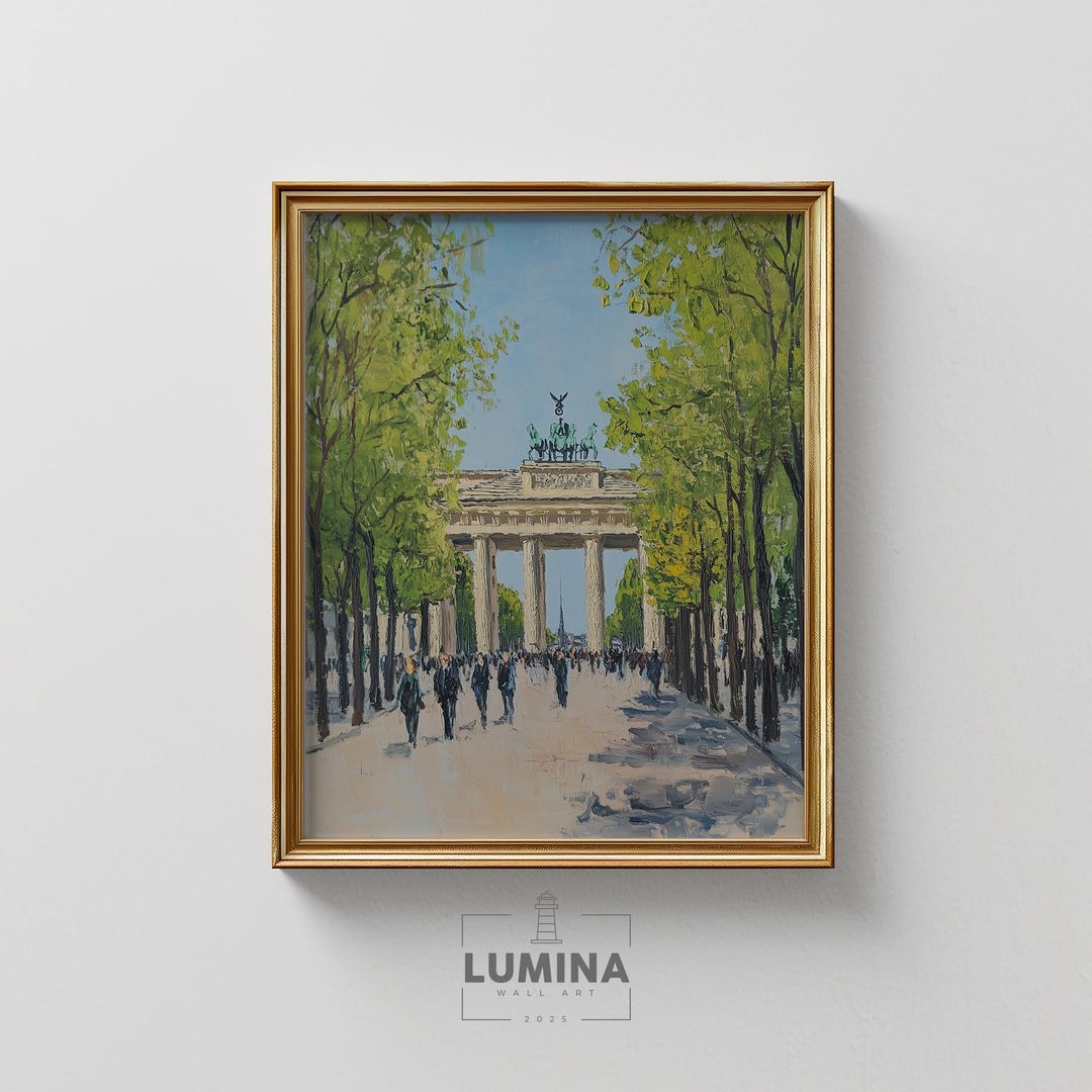 Brandenburg Gate Spring Printable - Berlin Cityscape, Historic Europe ...