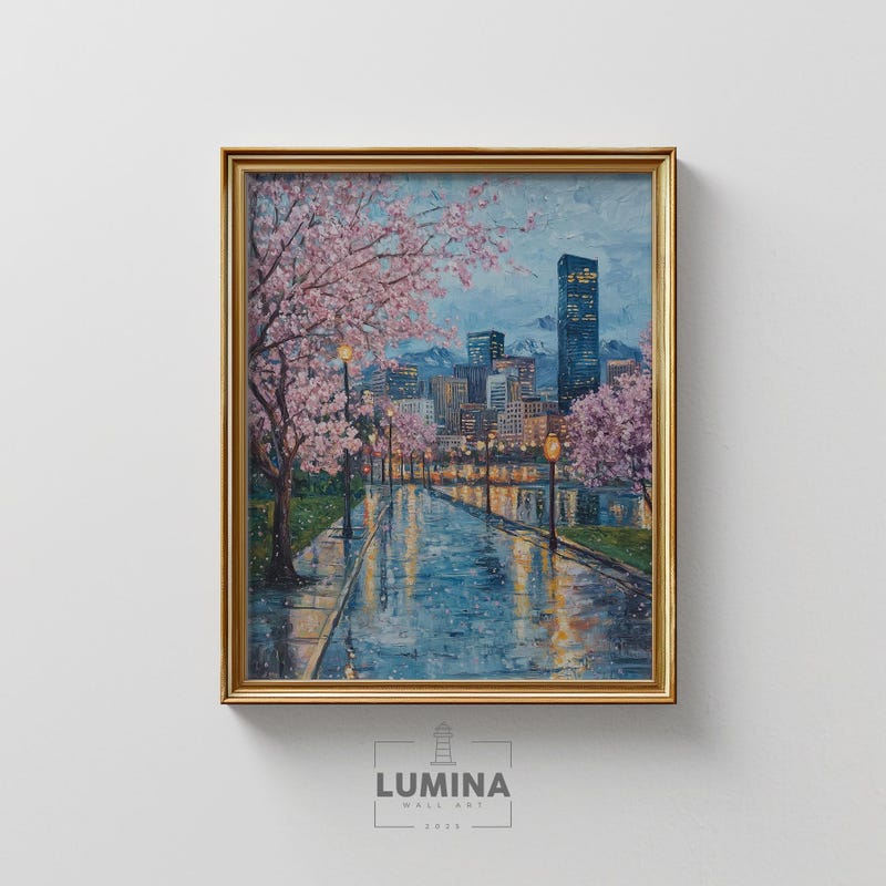 Springtime City Scene - Etsy UK
