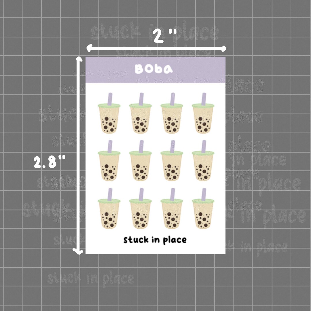 Mini Boba Sticker Sampler - Etsy