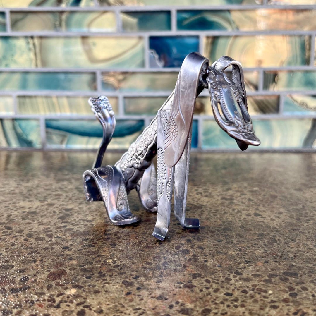 Silverware Dog Sculpture - Etsy