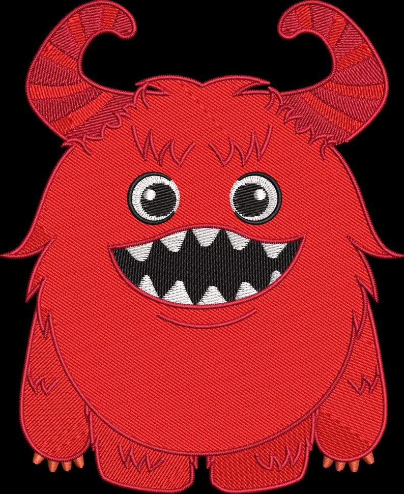 Monster Embroidery Design, Cute Applique, 9 Sizes (instant Download) - Etsy