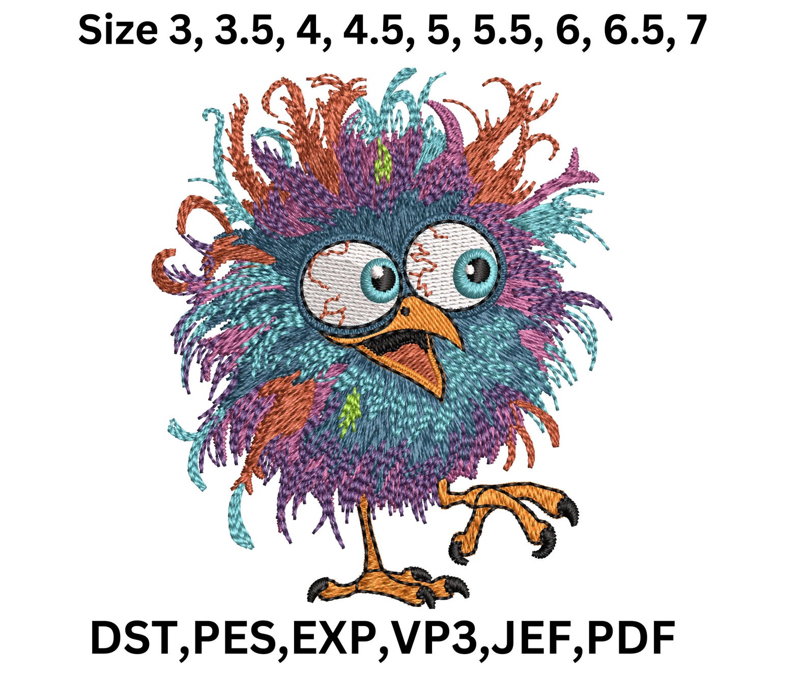 Funny Bird Embroidery Design, Machine Embroidery Pattern, 9 Sizes ...