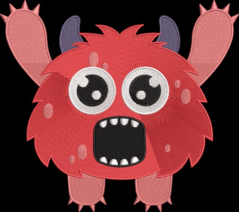 Monster Embroidery Design, Cute Applique, 9 Sizes (instant Download) - Etsy