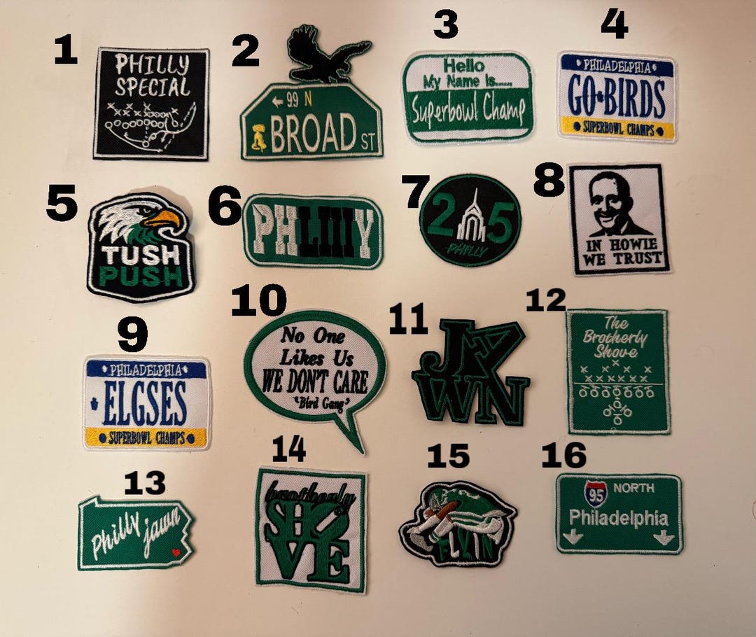 Custom Philadelphia Eagles Patches, Eagles Nation, Bird Gang Embroidery for Shirts, Jackets ...