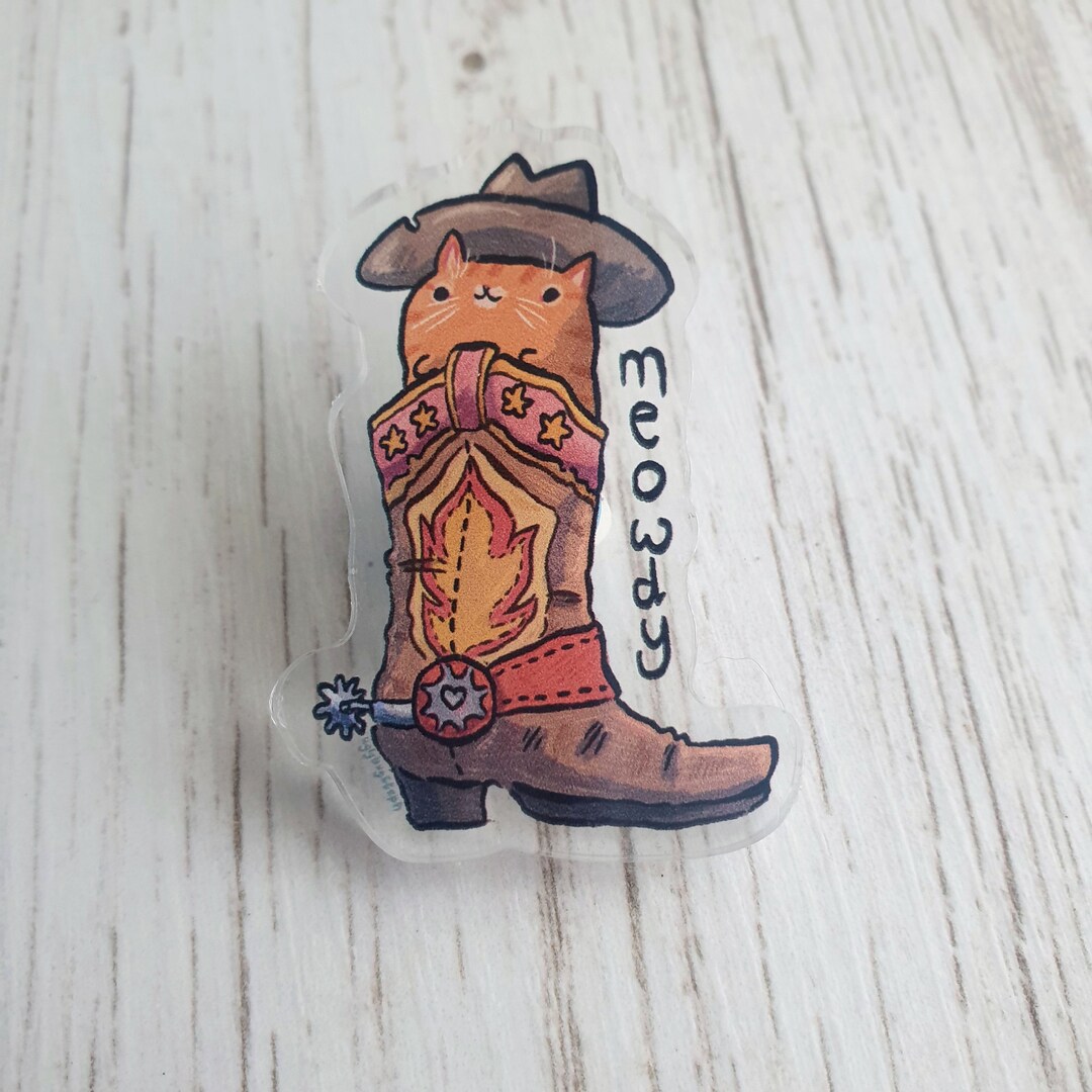 Meowdy Cowboy Cat Pin - Etsy
