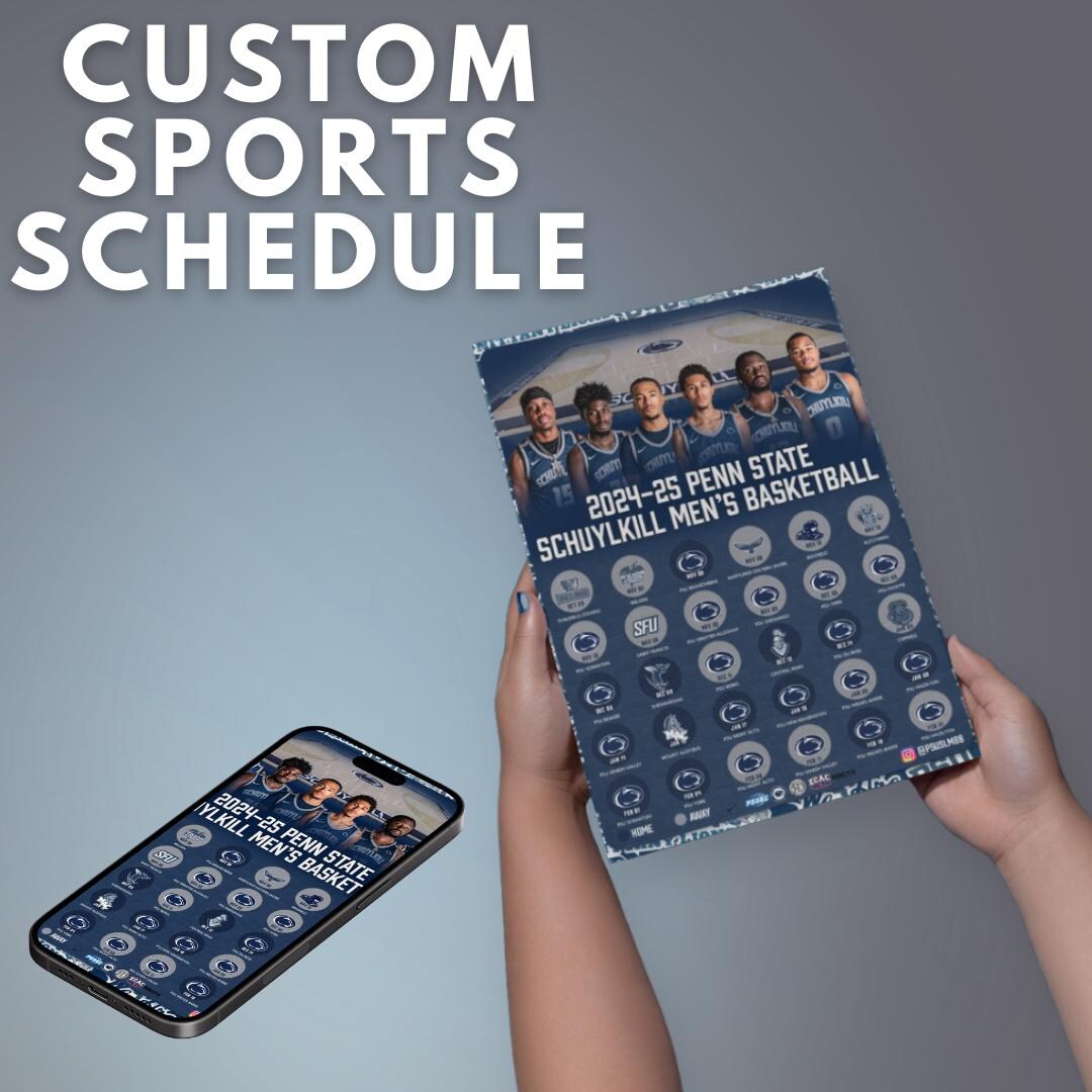 Custom Sports Schedule Printable | Personalized Team Calendar | Game ...