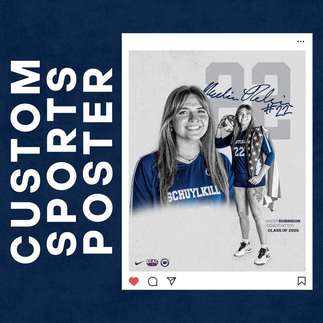 Custom Sports Poster | Personalized Athlete Tribute Print | Team Spirit ...