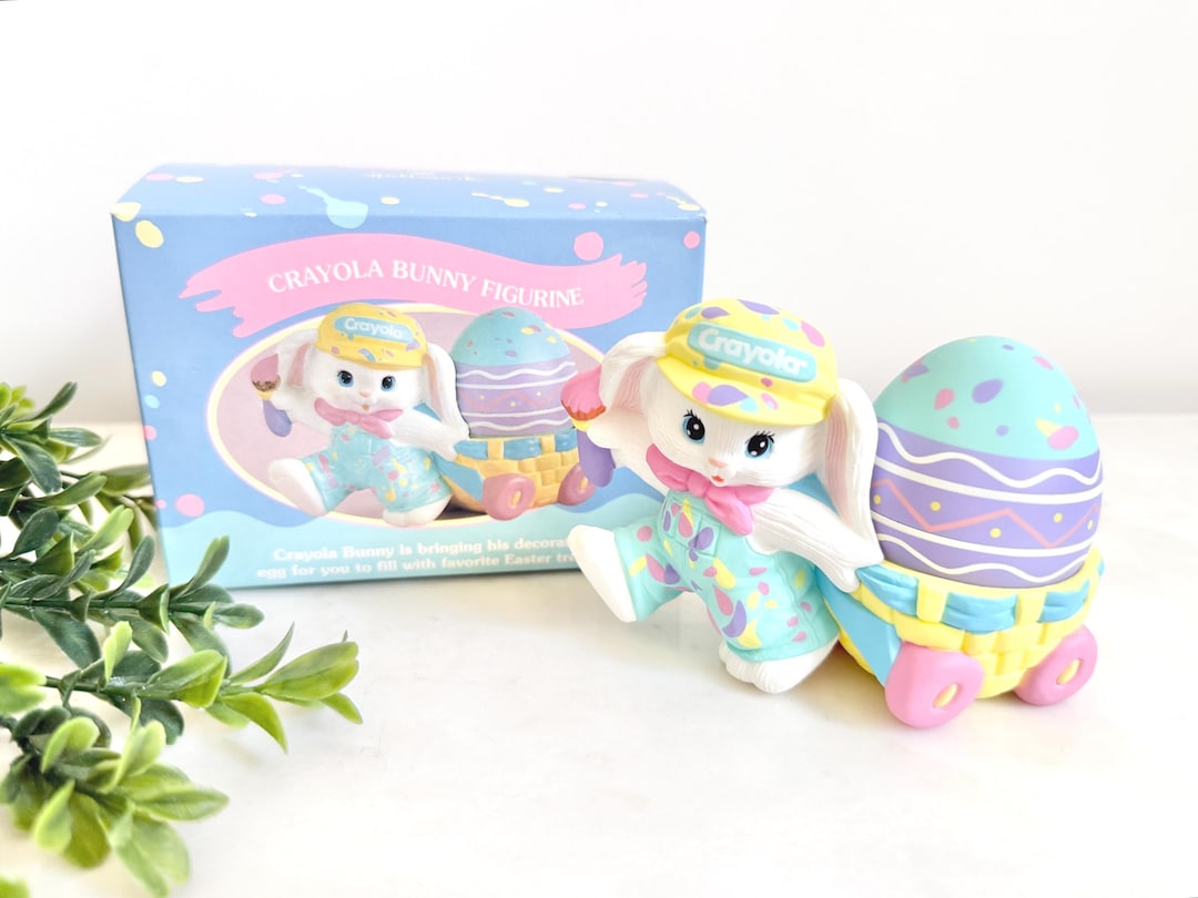 Vintage Crayola Hallmark Bunny With Egg in Cart - Binney & Smith Easter ...