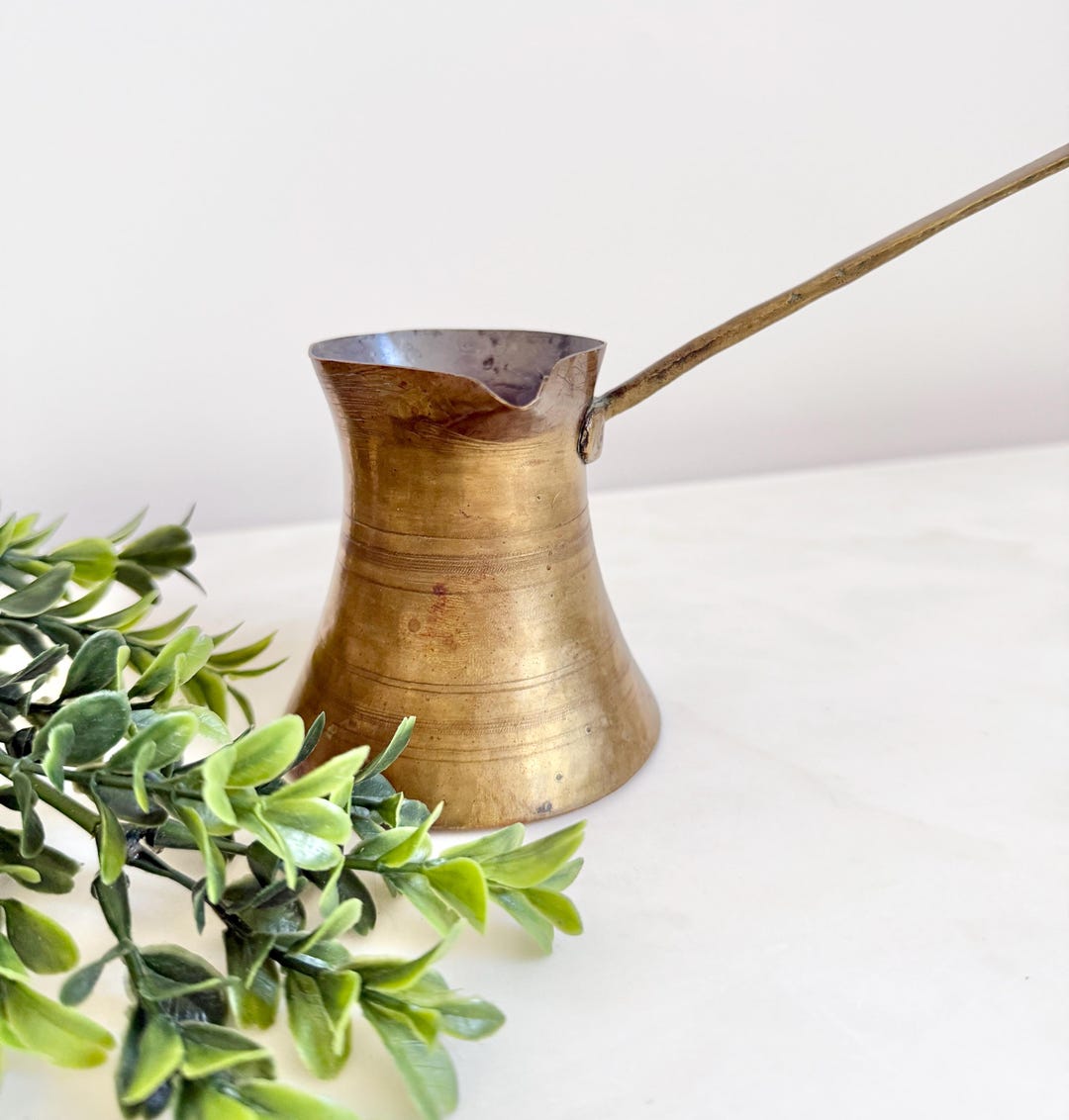 Vintage Turkish Brass Coffee Pot With Handle - Etsy
