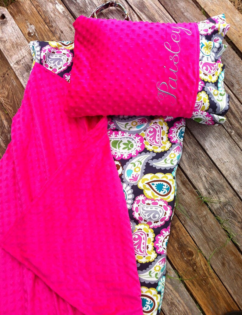 Personalized Kindermat Nap Mat cover with attached Minky | Etsy