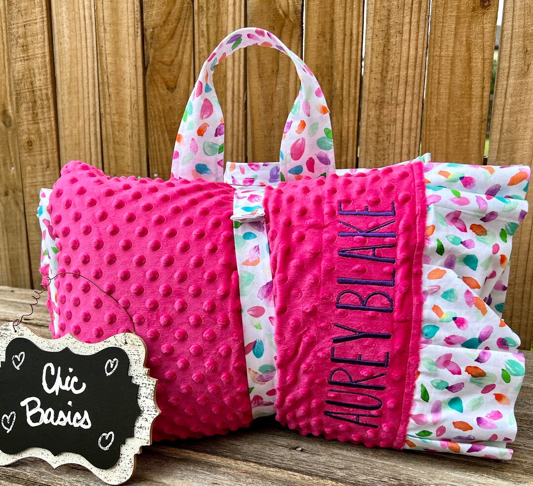 Personalized Kindermat Nap Mat Cover With Attached Minky Blanket ...