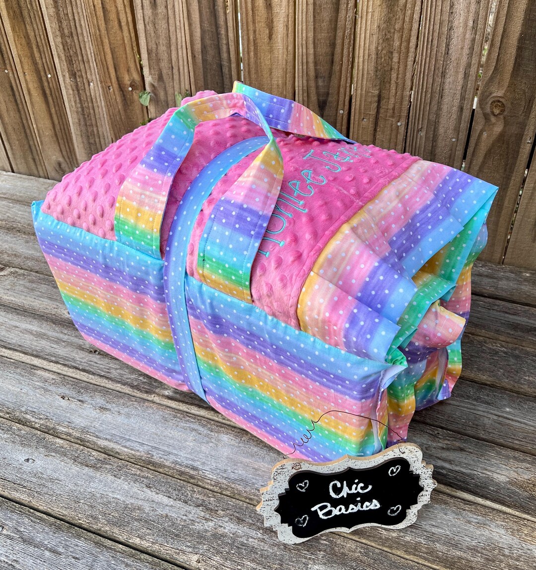 Personalized Kindermat Nap Mat Cover With Both Attached Minky Blanket ...