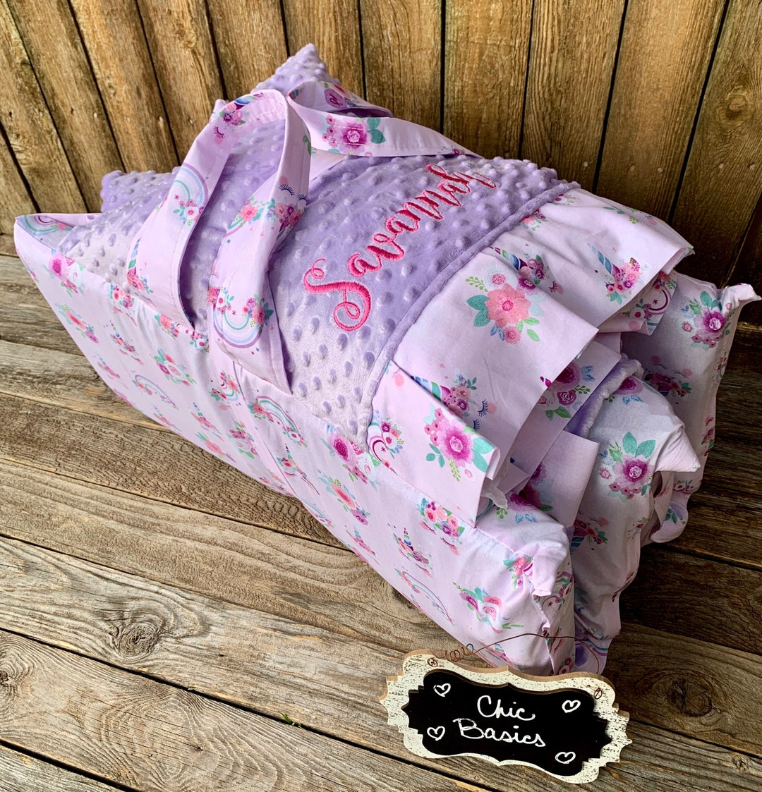 Personalized Kindermat Nap Mat Cover With Attached Minky Blanket ...