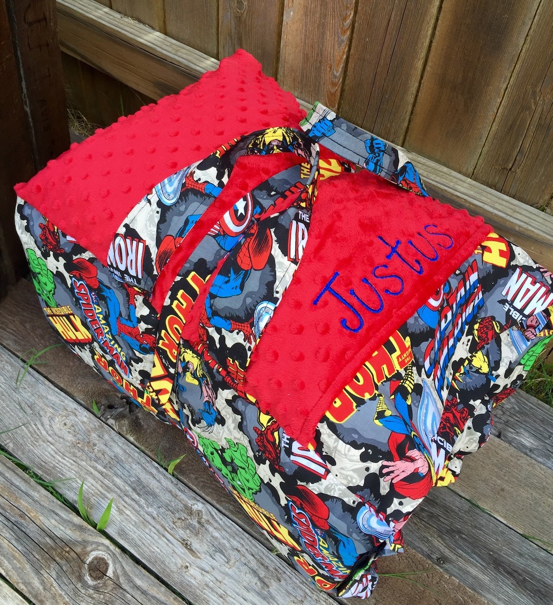 Personalized Kindermat Nap Mat Cover With Both Attached Minky Blanket ...