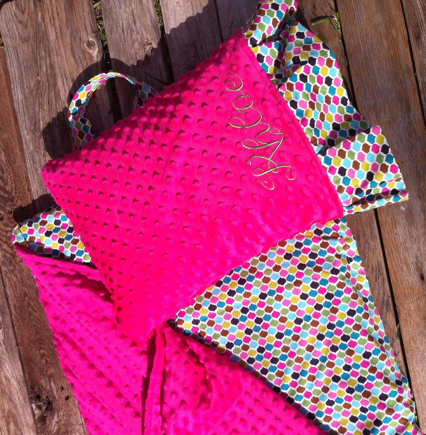 Personalized Nap Mat cover with attached Minky Blanket & | Etsy