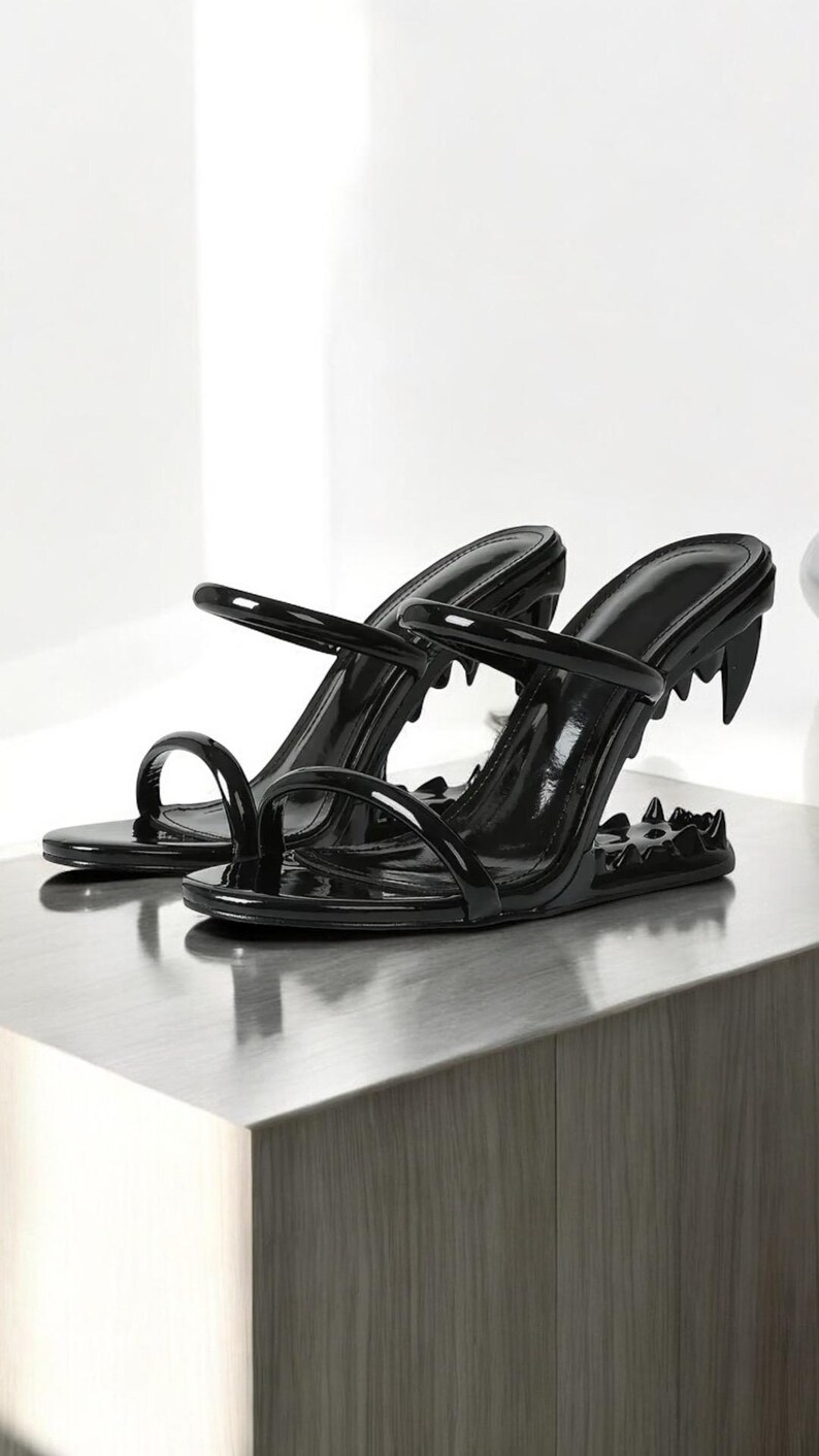 Fierce Shark Bite Heels – Unique Sculpted Monster Sandals for Women ...