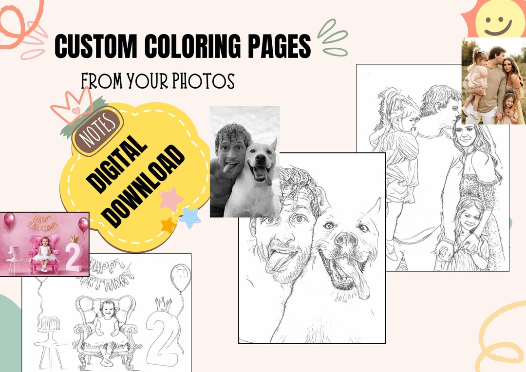 Coloring Pages Customise Own Photo Coloring Pages Custom Personalized ...