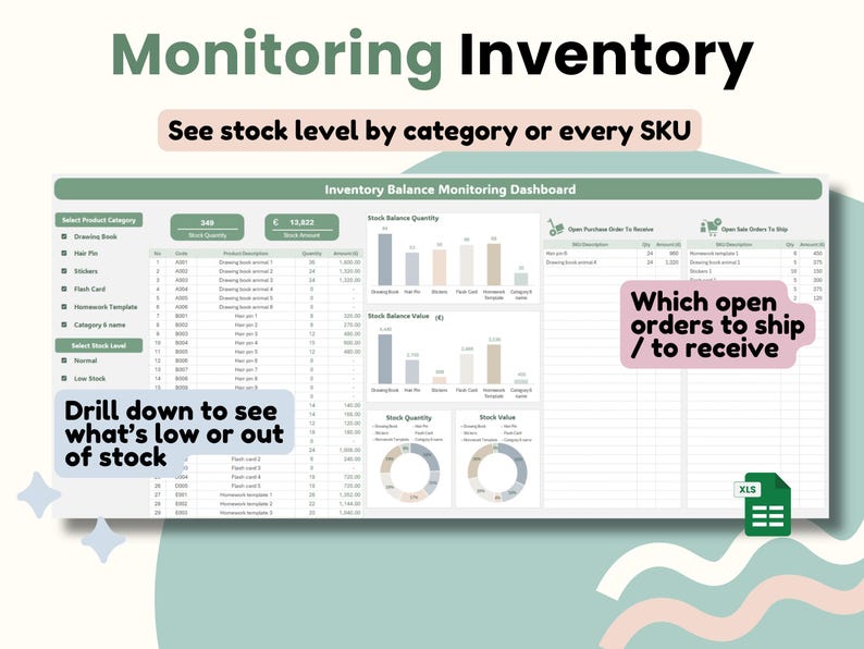 Inventory Tracker Excel Template | Easy Stock Management and Sales ...