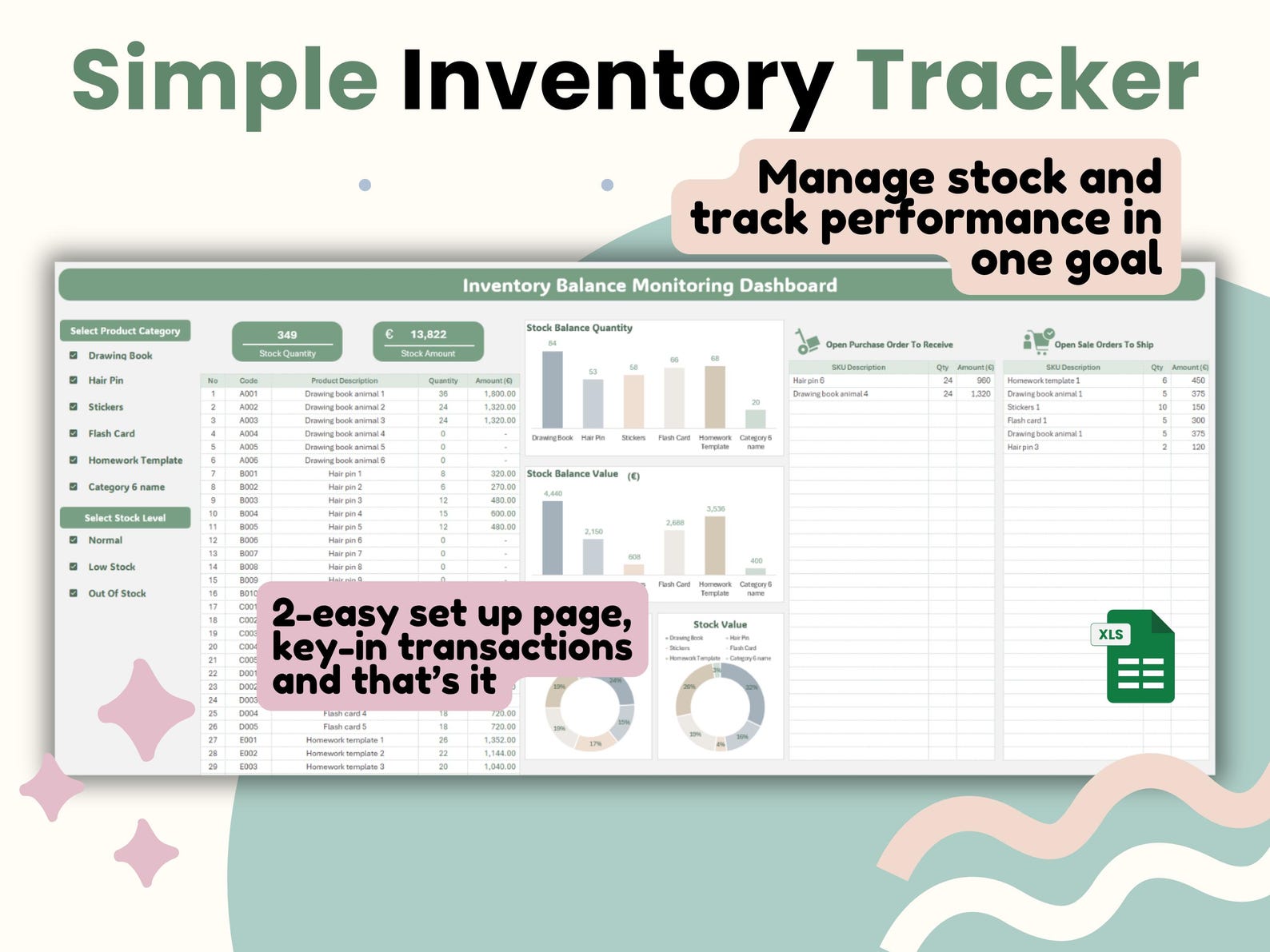Inventory Tracker Excel Template | Easy Stock Management and Sales ...