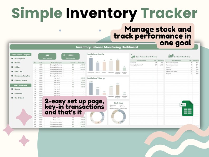 Inventory Tracker Excel Template | Easy Stock Management and Sales ...