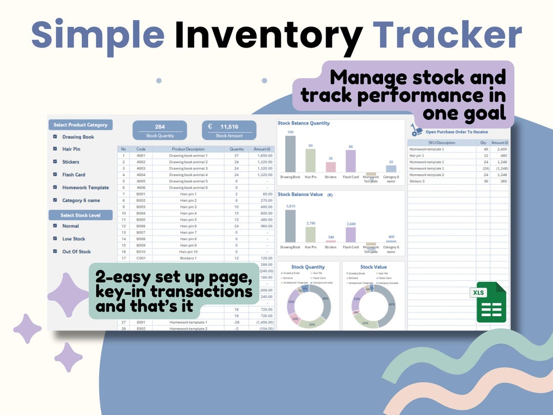 Inventory Tracker Excel Template | Easy Stock Management and Sales ...
