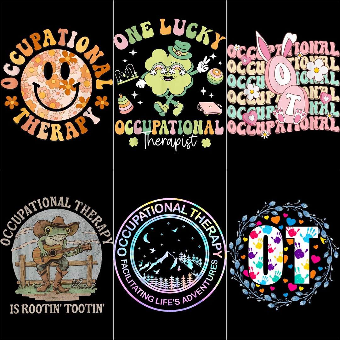Occupational Therapy PNG Bundle, Cute OT Sublimation, Retro Therapist ...