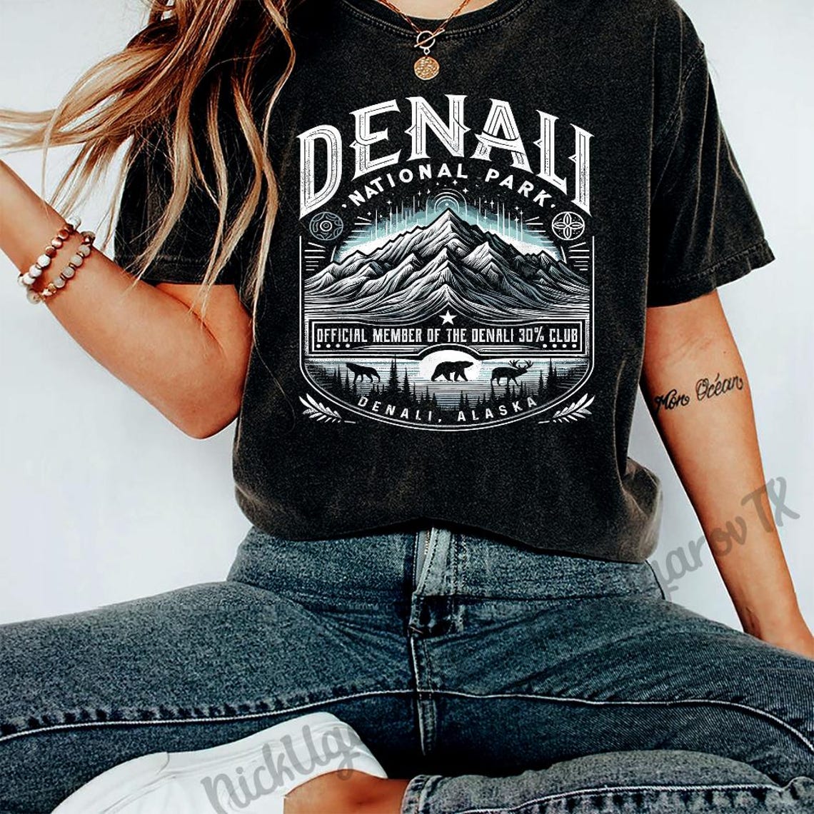 Denali National Park PNG Bundle, Alaska Adventure Digital Art, Vintage ...