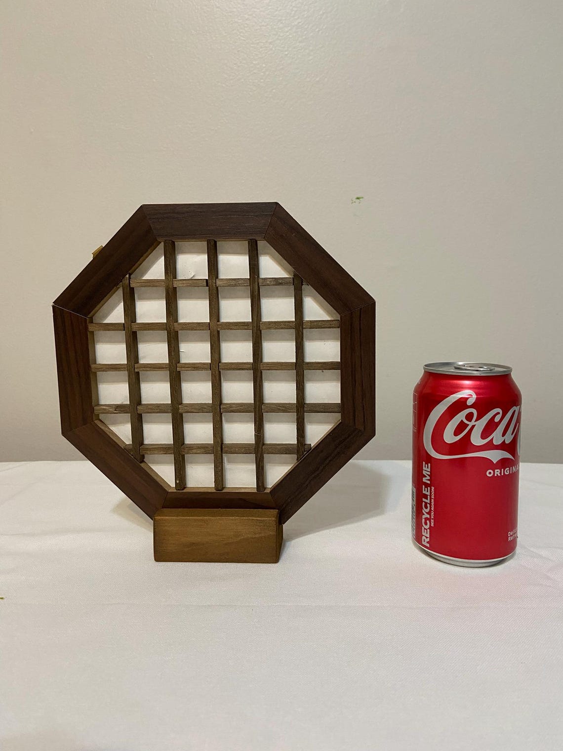 Octagon Hanji Window Frame With Stand, Korean Traditional Wood Lattice ...