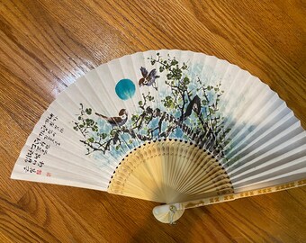 Korean Traditional Pattern Silk Hand Fan - Etsy