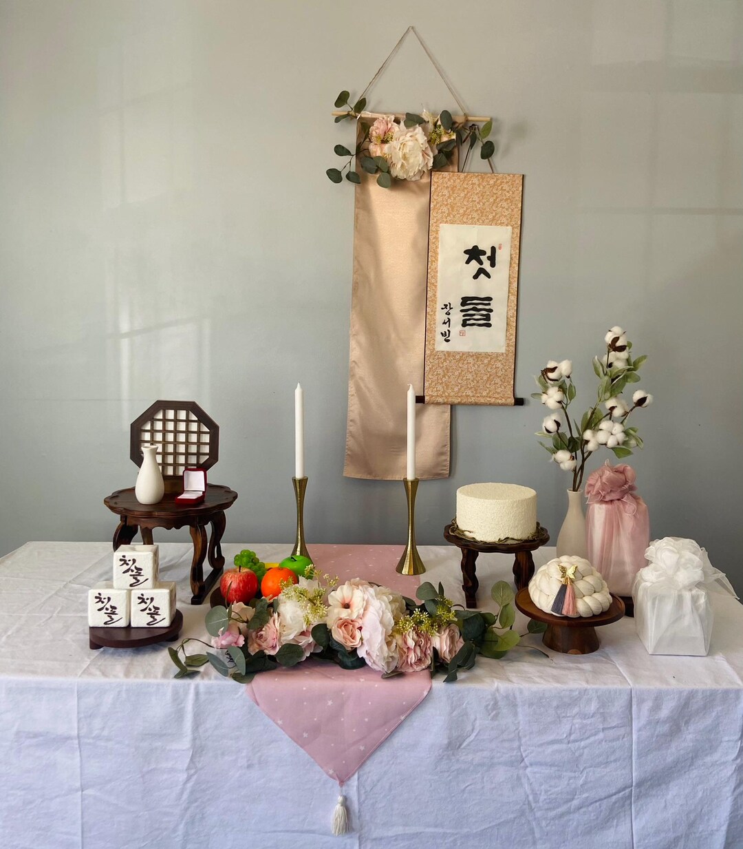 Personalized Handwritten Wall Scroll, Korean Traditional Dohl Table ...