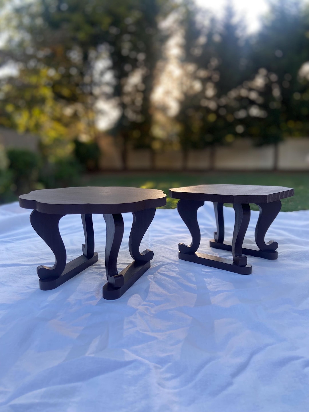 Handmade Traditional Mini Wooden Table, Octagon Tea Table, Flower Soban ...