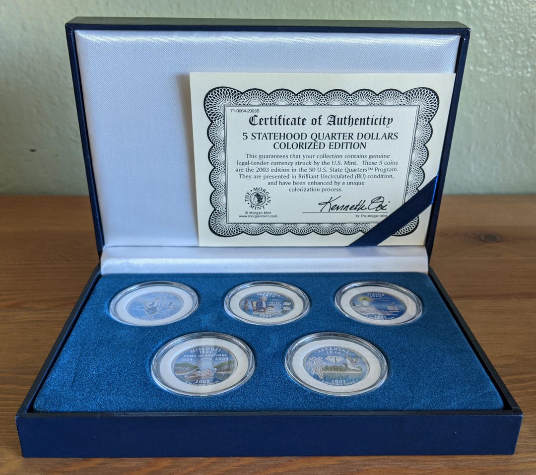 2003 Five Statehood Colorized Quarters - Etsy